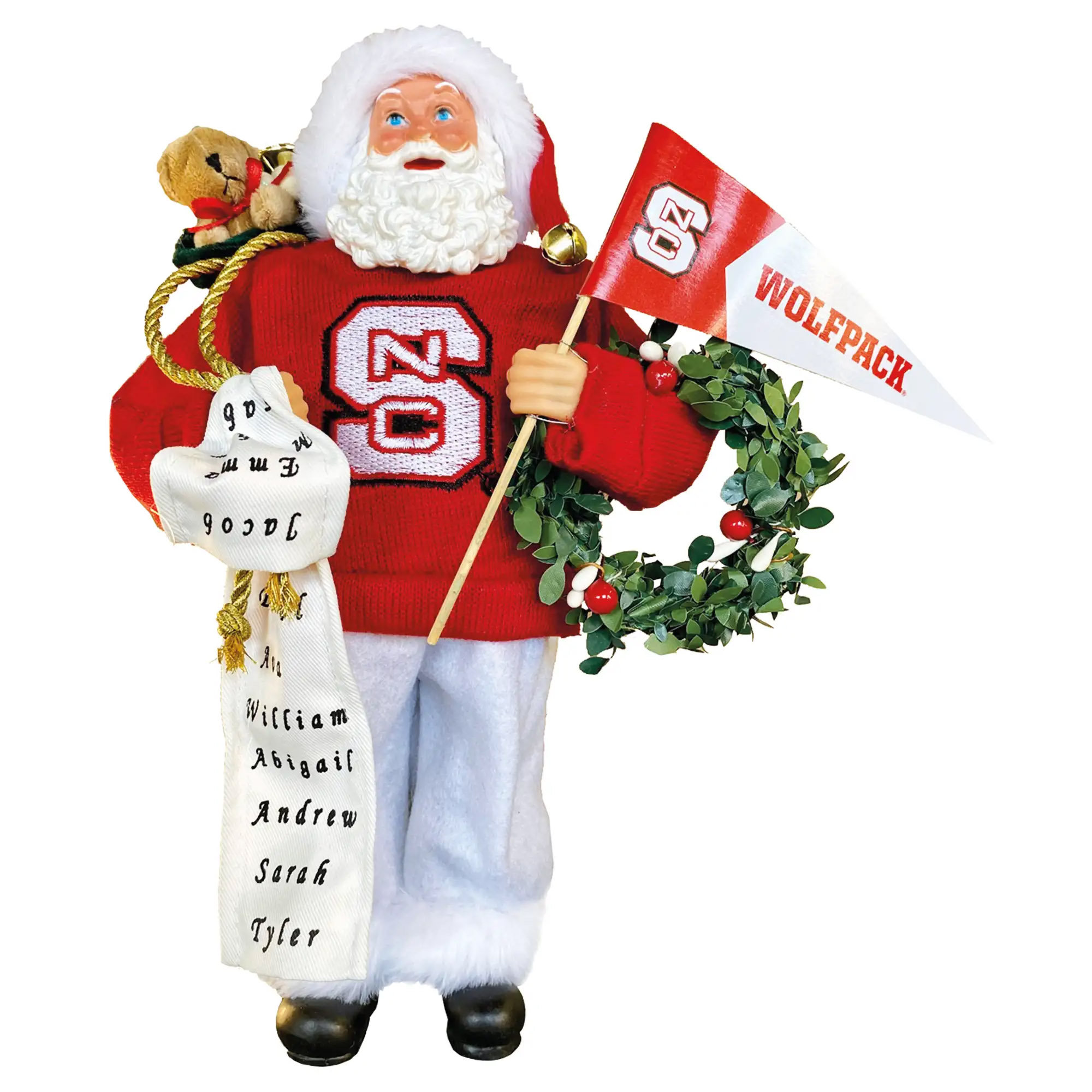 The Holiday Aisle® NCAA 12" North Carolina State Wolfpack Proud Santa ...