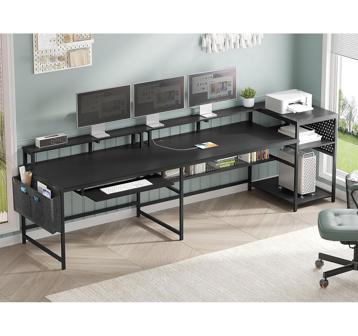 Inbox Zero Larrie 59.01'' W Rectangle Computer Desk L-Shaped Computer ...