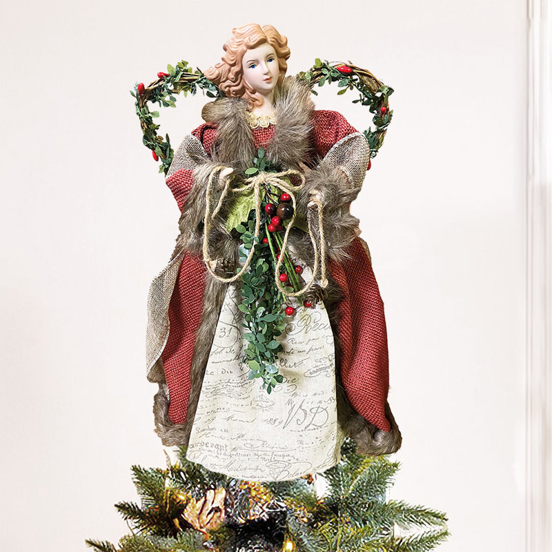 The Holiday Aisle® Homespun Angel Tree Topper & Reviews | Wayfair