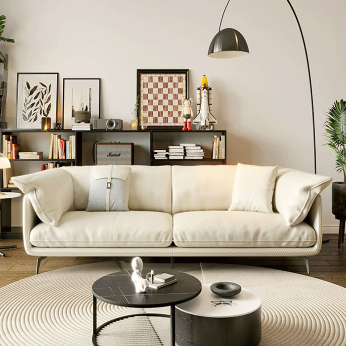 George Oliver Inette 84.65'' Leather Loveseat | Wayfair