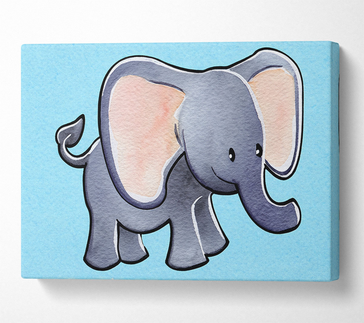 Isabelle & Max Big Eared Elephant Baby Blue - Wrapped Canvas Art Prints ...