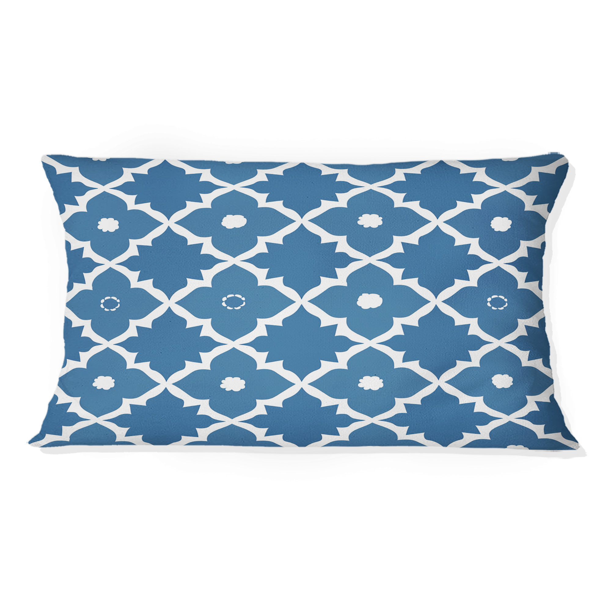 Design Art Blue Modern Quatrefoil Pattern III - Modern Lumbar Pillow ...