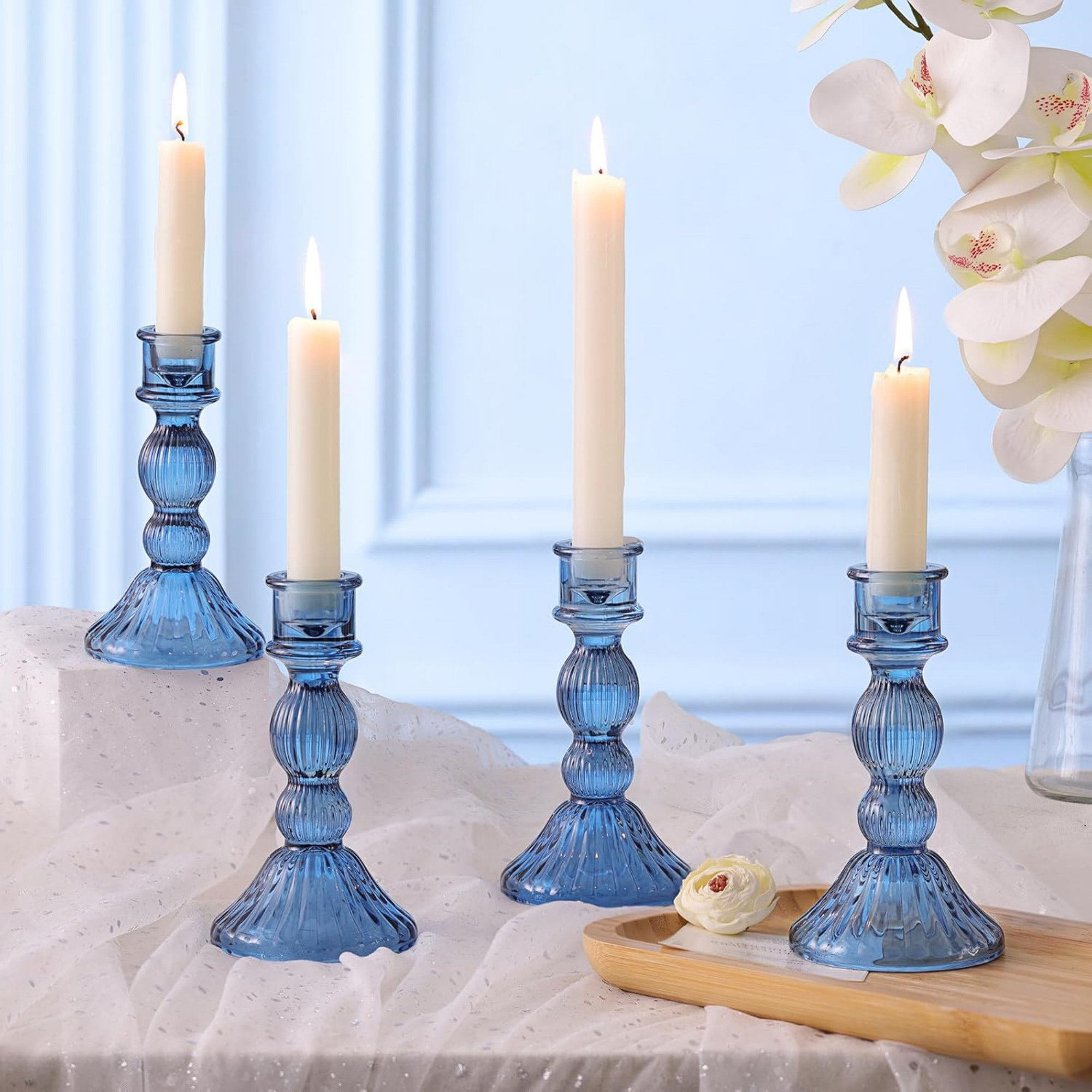 Alcott Hill® 6'' H Glass Tabletop Candlestick | Wayfair