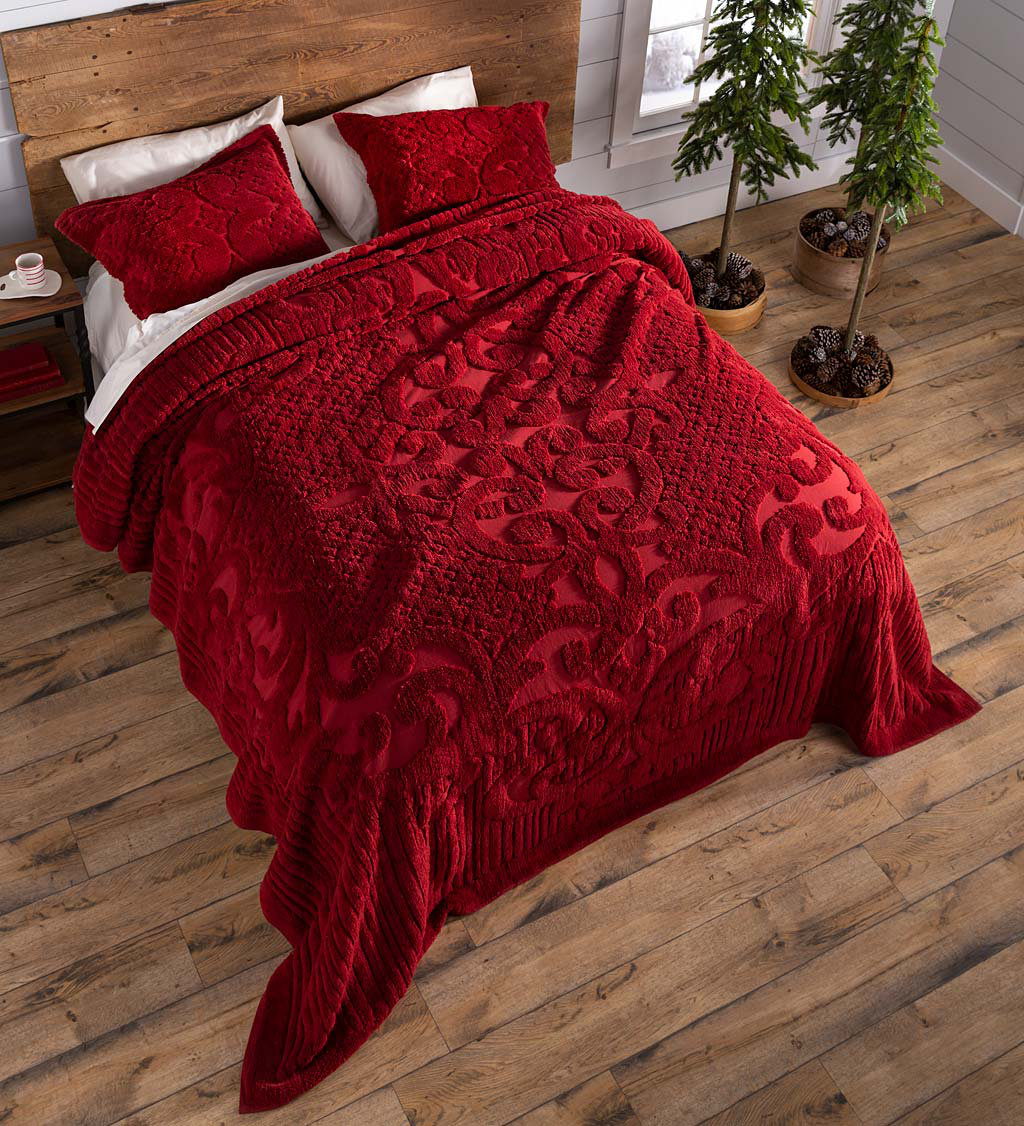 Plow & Hearth Red Standard Cotton Coverlet | Wayfair
