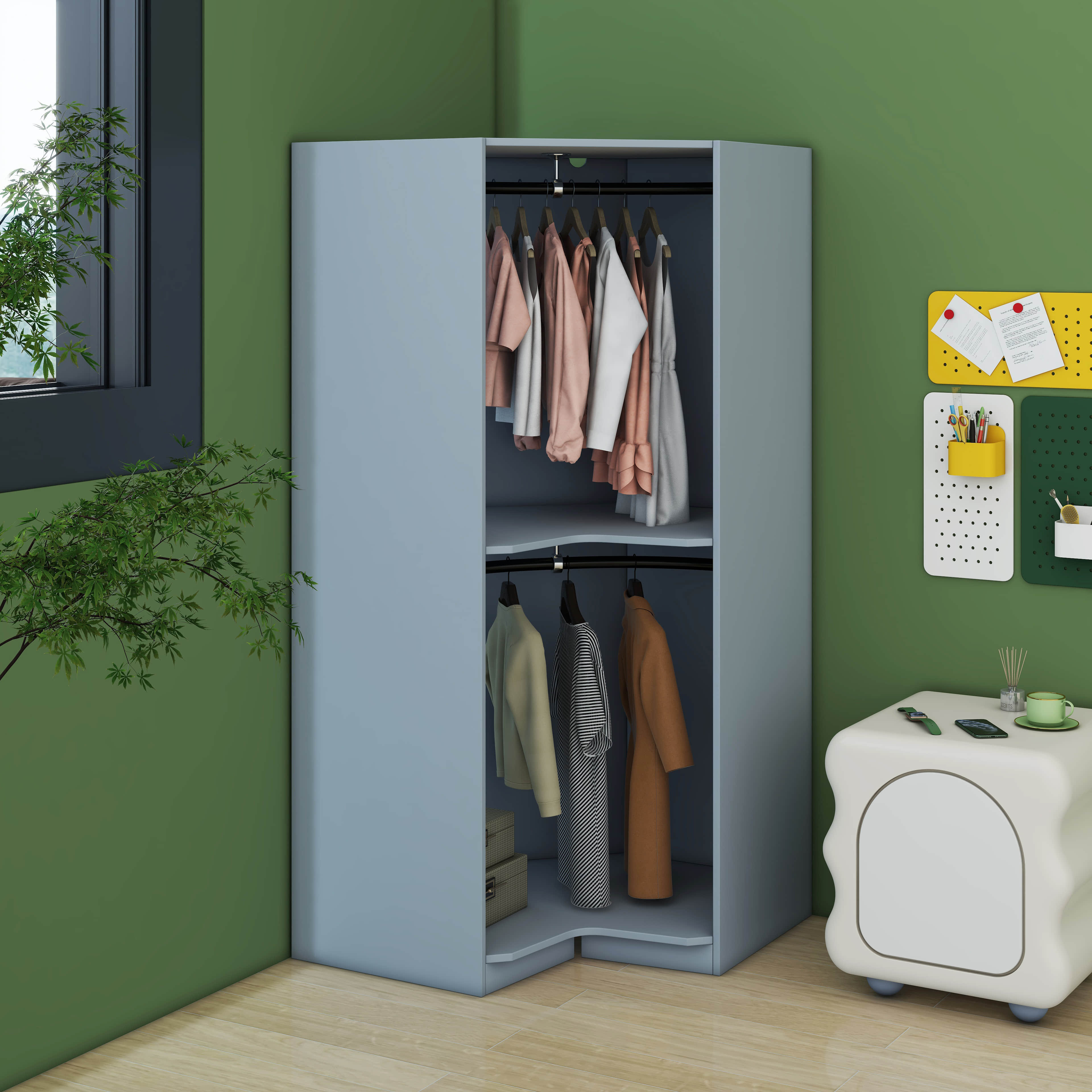 Latitude Run® Polygon Corner Wardrobe | Wayfair