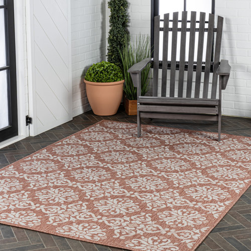 Gracie Oaks Amora Traditional Mediterranean Tile Design Salmon/Cream ...