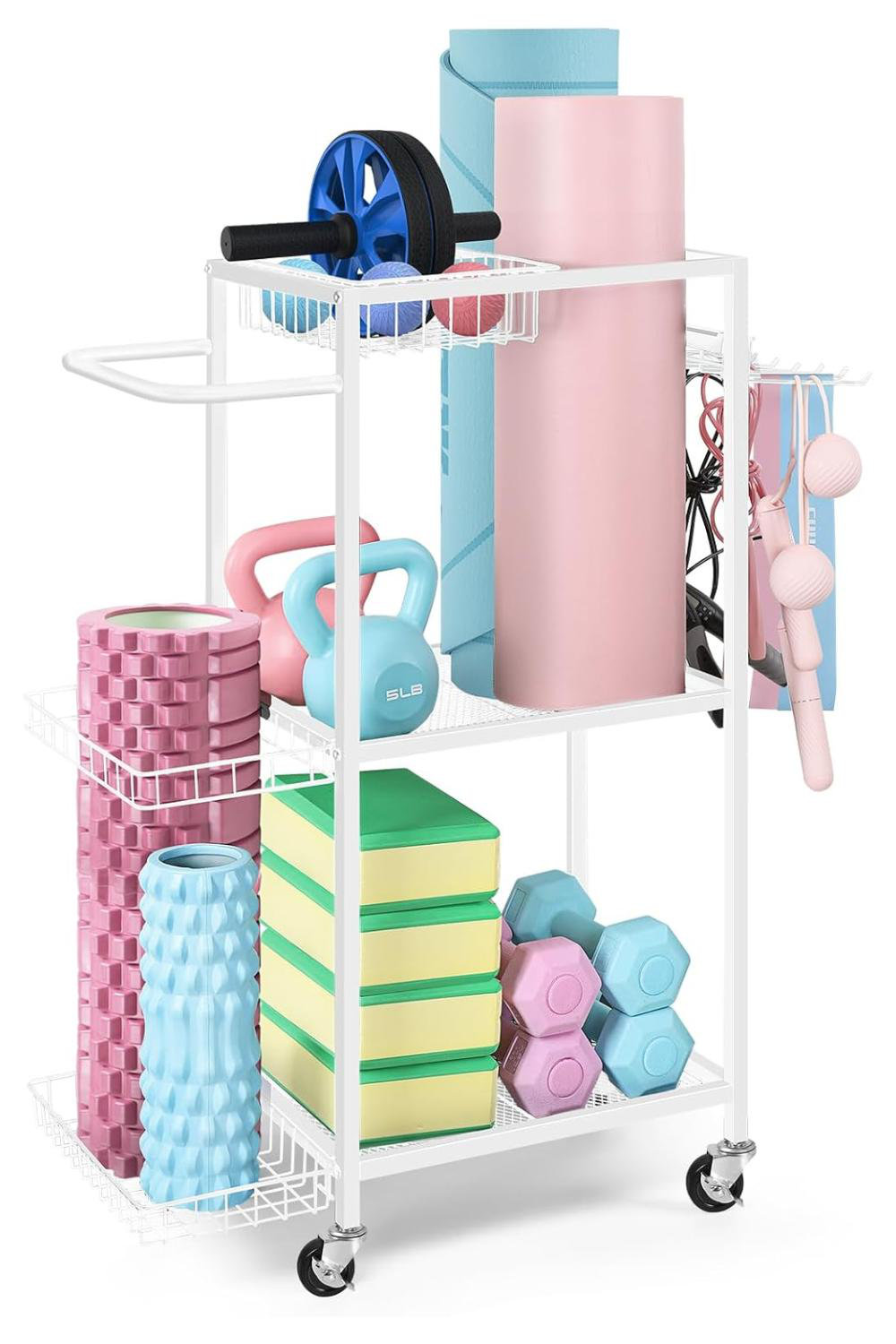 Rebrilliant Suada Dumbbell Rack, Yoga Mat Storage Rack, Workout ...