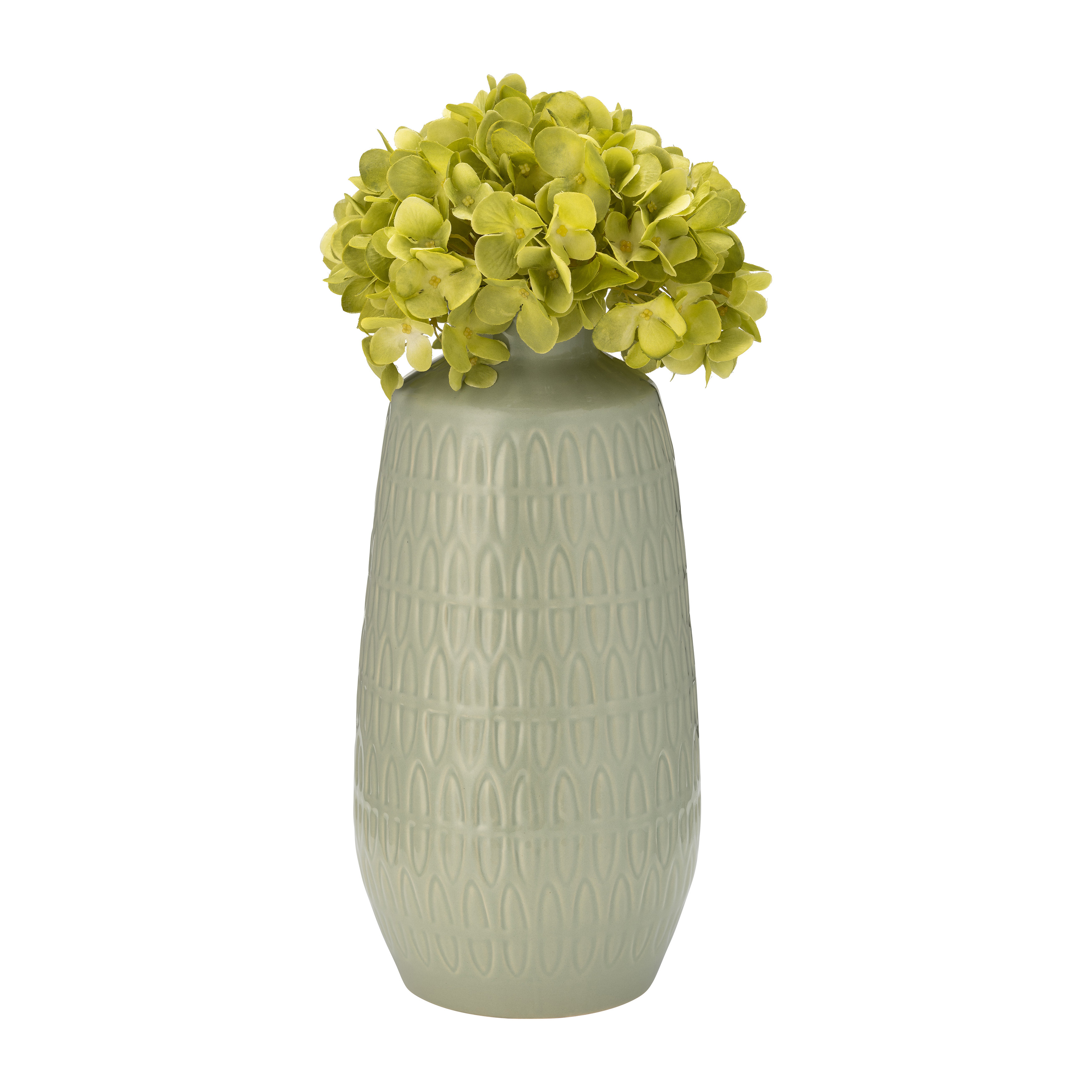 Dakota Fields Ceramic Vase Carved Design Decorative Light Colored Table ...