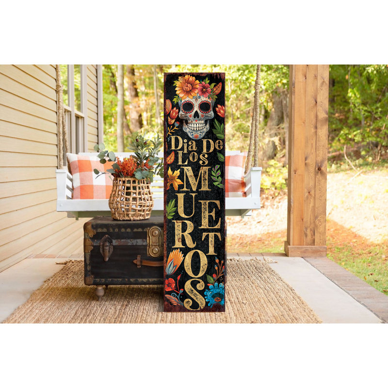 The Holiday Aisle® 48in 'Happy Fall' Wooden Porch Sign with Unique ...