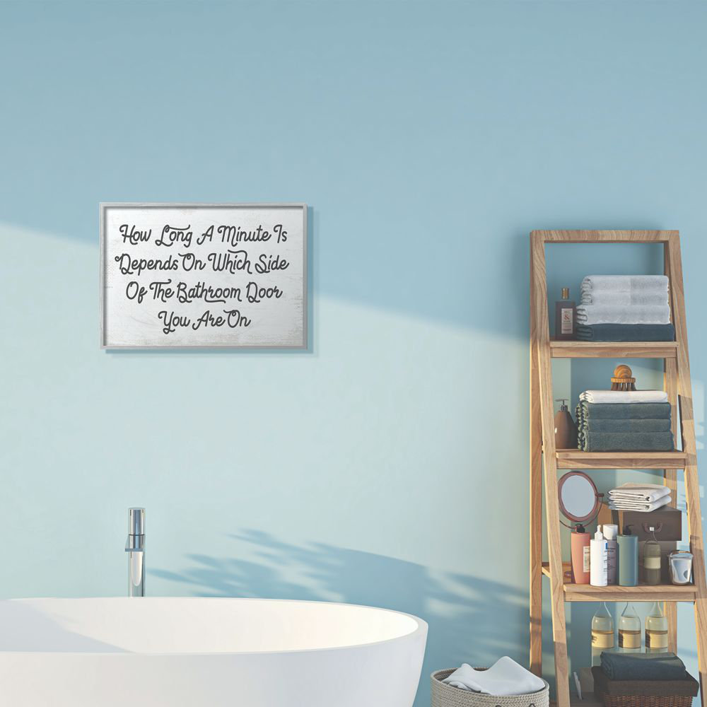 Ebern Designs Which Side Funny Bathroom Word Design - Textual Art Print ...