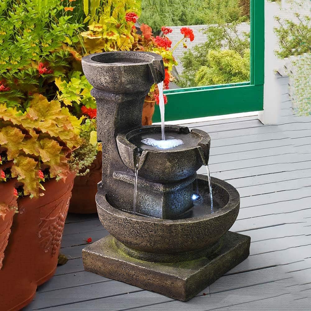 Millwood Pines Waterfall Fountain - Relaxing Soothing Garden Fountains ...