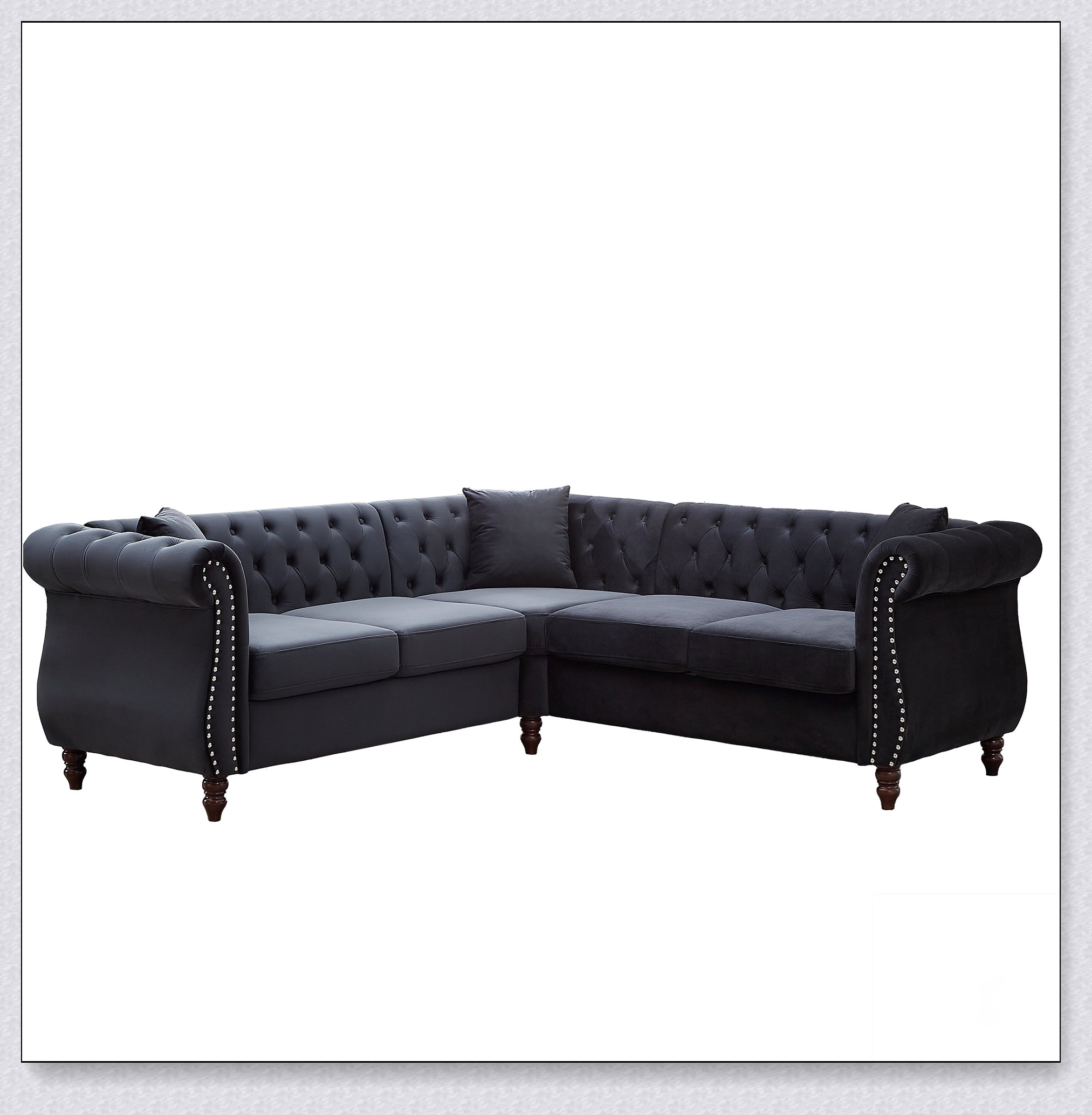 House of Hampton® Canapé modulaire de coin en L 83,5 po, canapé d'angle ...