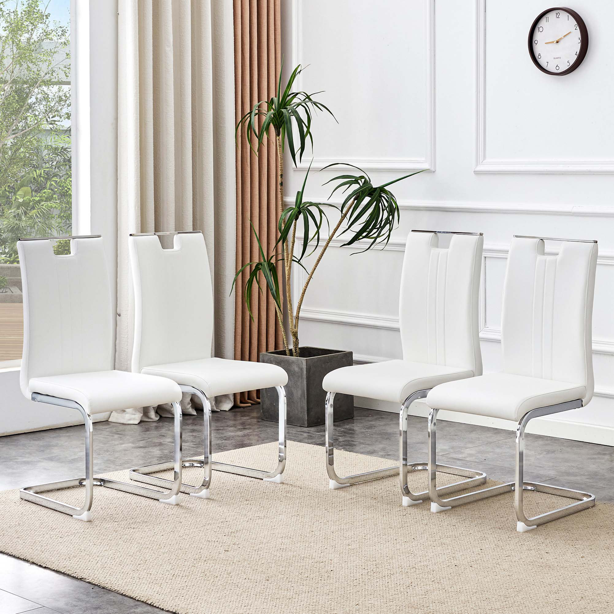 Corrigan Studio® Set Of 4 PU Bow-Shaped Chairs | Wayfair