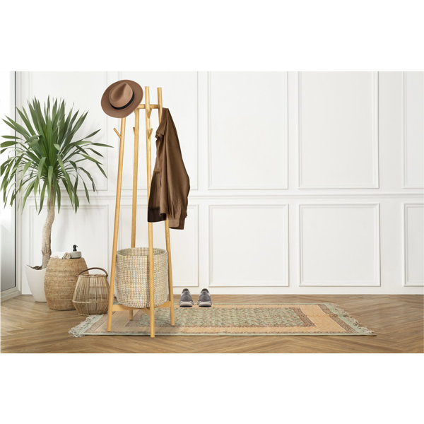 Safavieh Couture Abellina Solid Wood 8 - Hook Freestanding Coat Rack in ...
