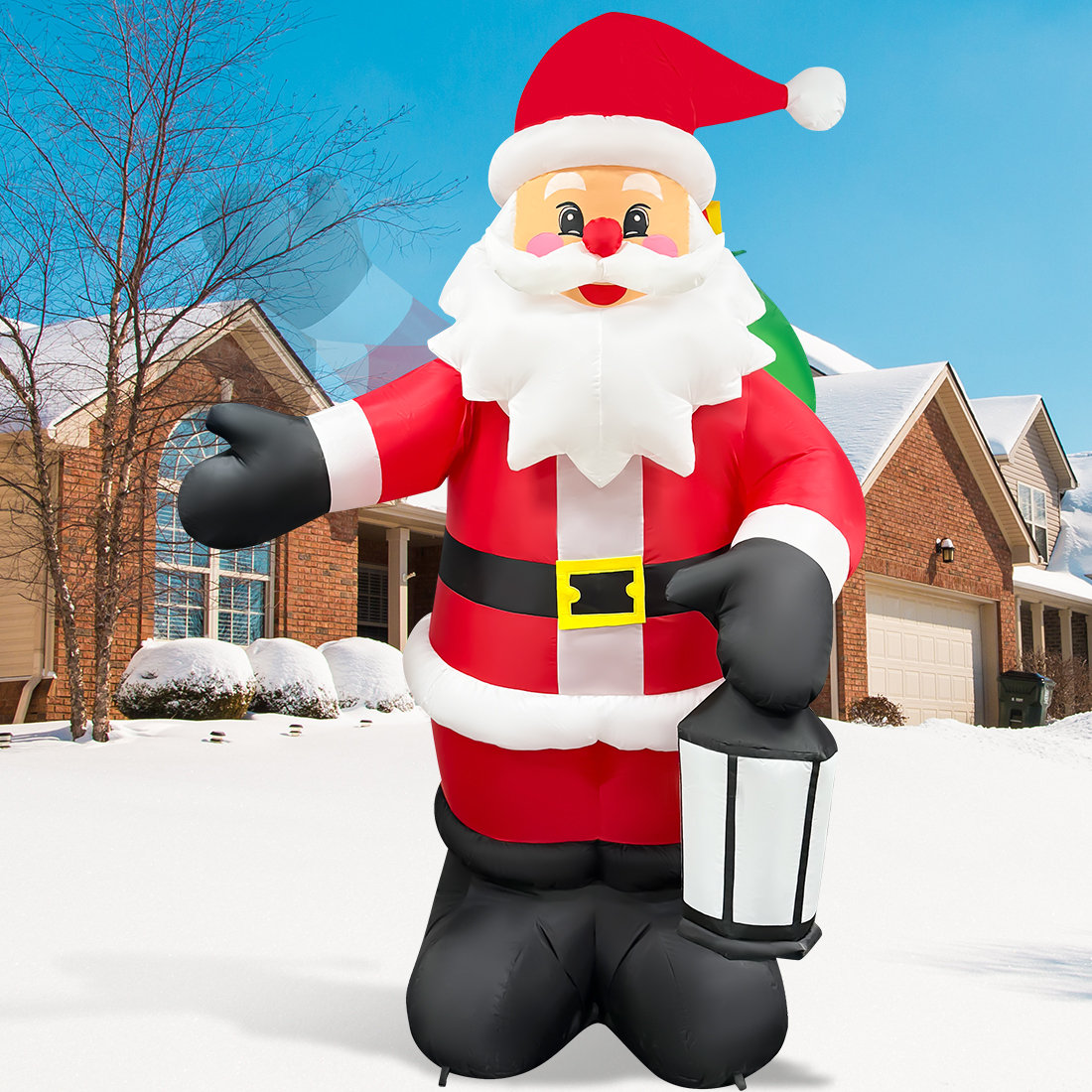 The Holiday Aisle® 8 Ft Christmas Inflatable Santa With Built-in Led ...