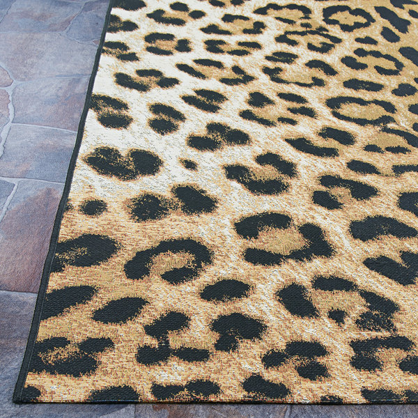 Bungalow Rose Ehren Animal Print New Gold Indoor Outdoor Area Rug ...