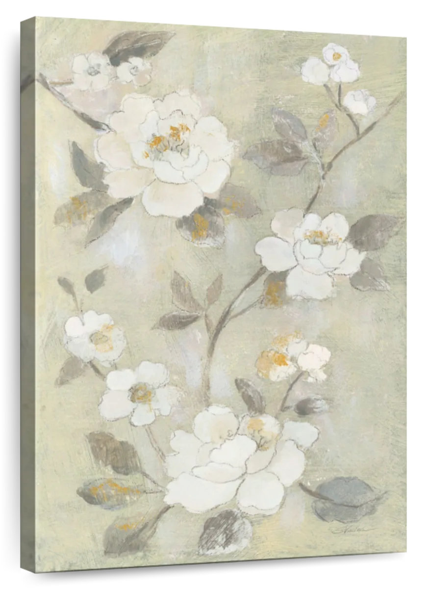 Lark Manor™ Harnek Romantic Spring Flowers I White | Wayfair