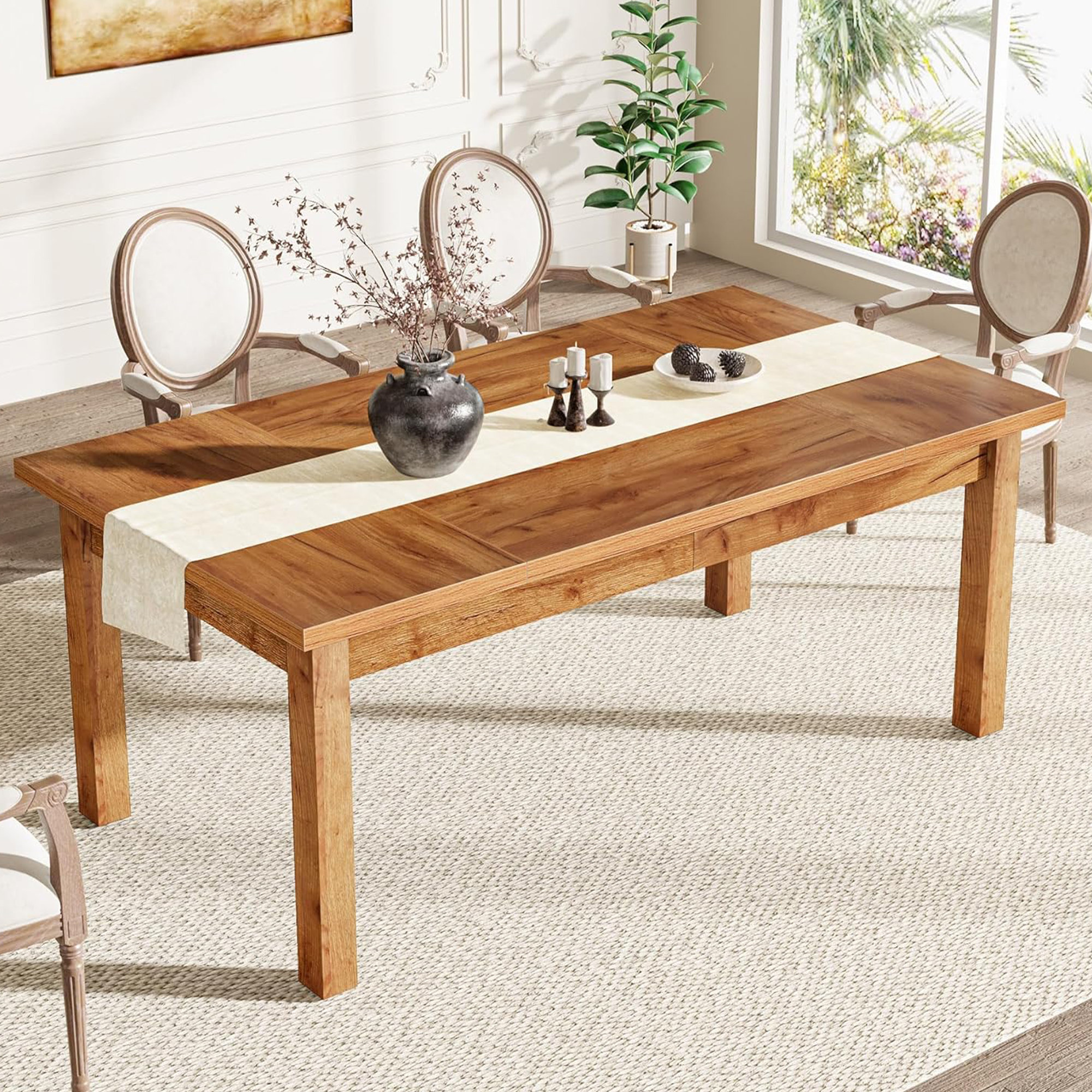 Loon Peak® 70.87" Wood Dining Table for 6-8 People,Modern Large ...