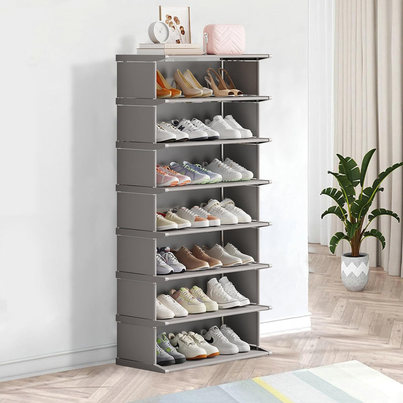 Rebrilliant 8 Tiers Shoe Rack - Vertical Tall Shoe Shelf Storage - Tall ...