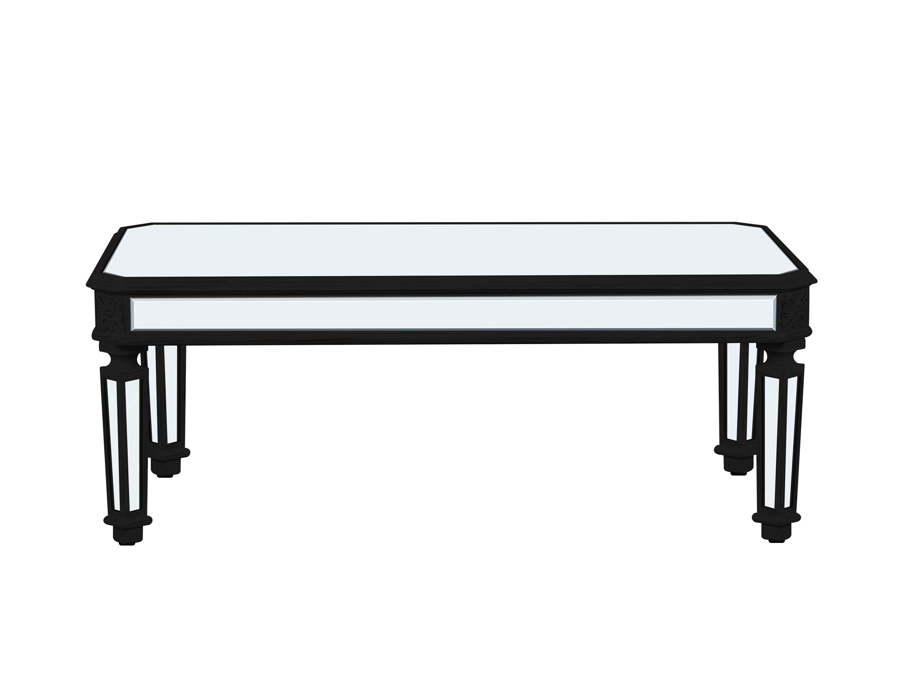 House of Hampton® Mirrored Coffee Table Vintage Carved Wooden ...