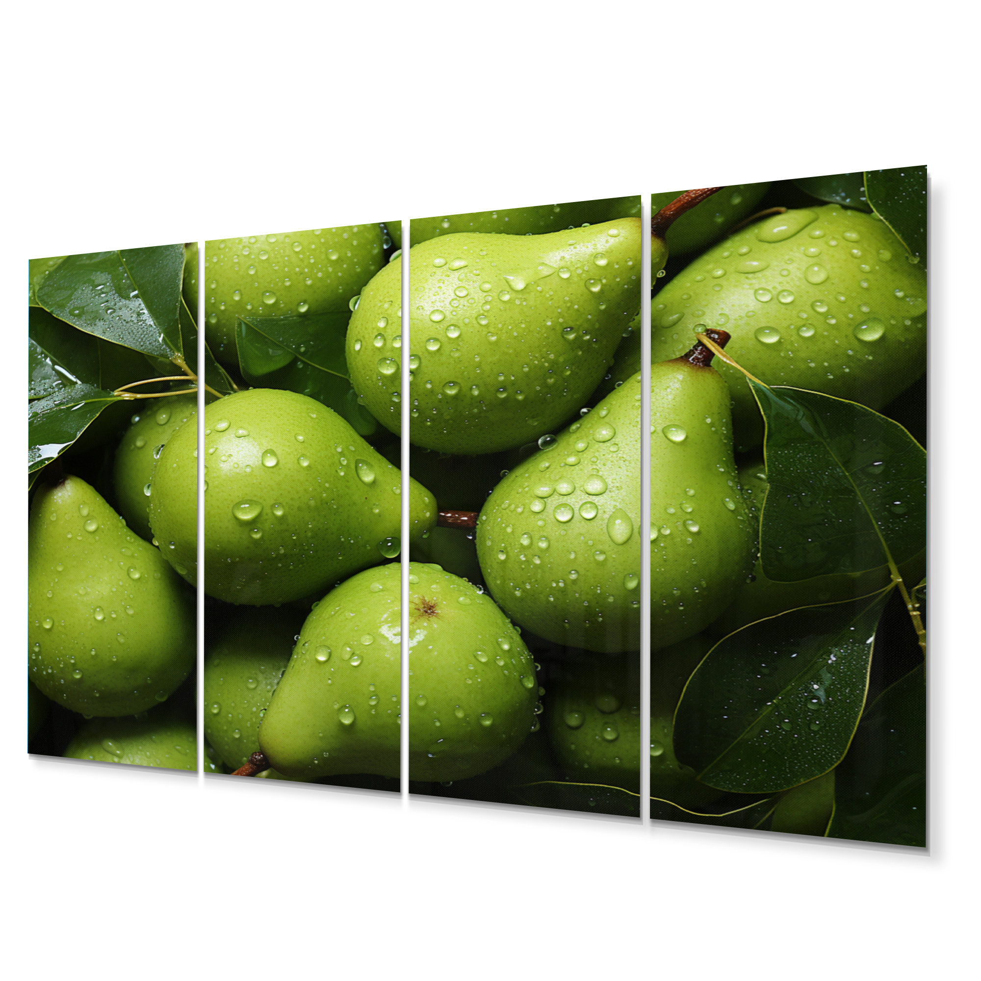Design Art Fruit Pear Green Pointillism II - Food & Beverage Metal Wall ...
