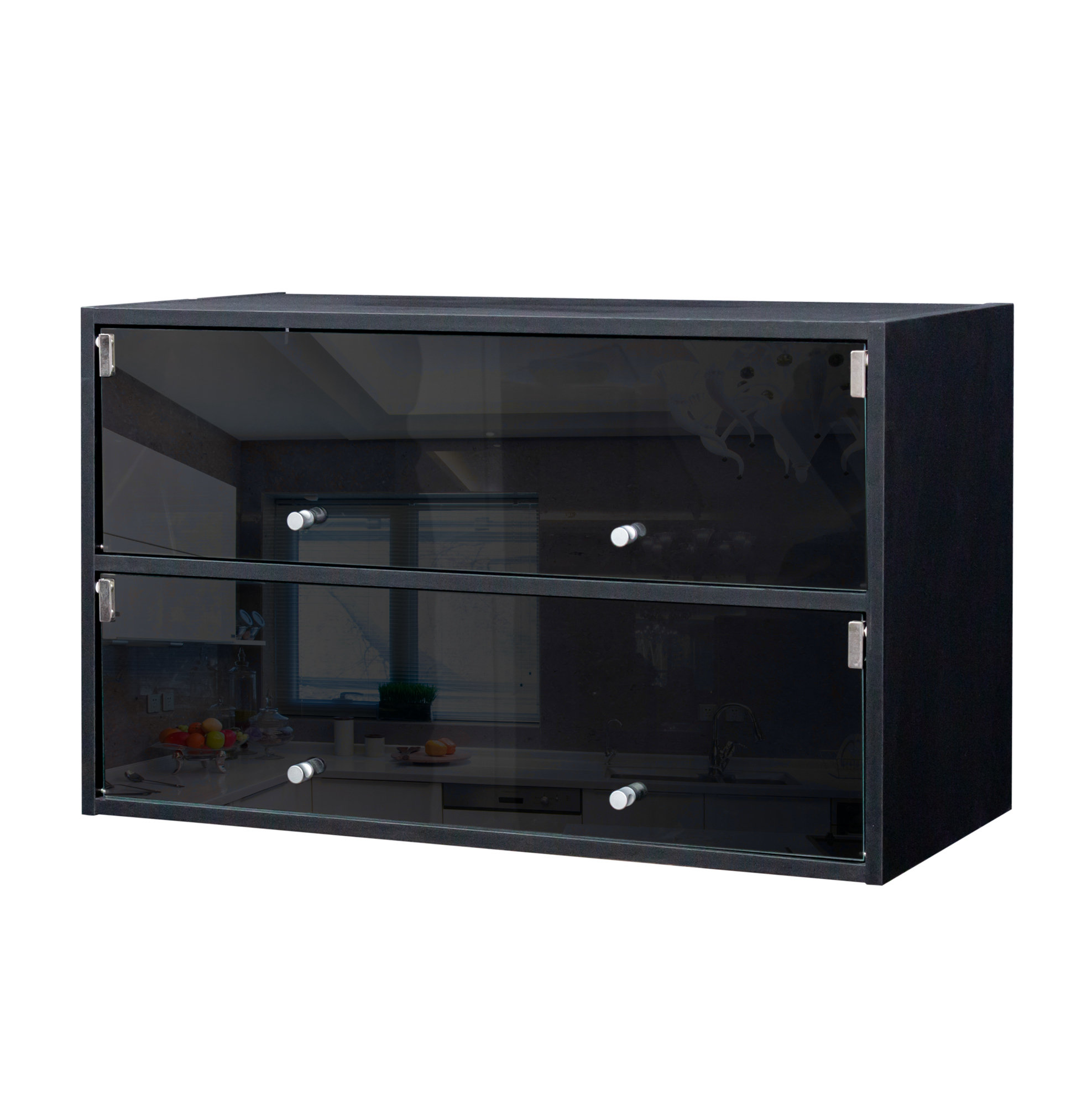 17 Stories Glass Door Shoe Box Shoe Storage Cabinet With RGB Led Light ...
