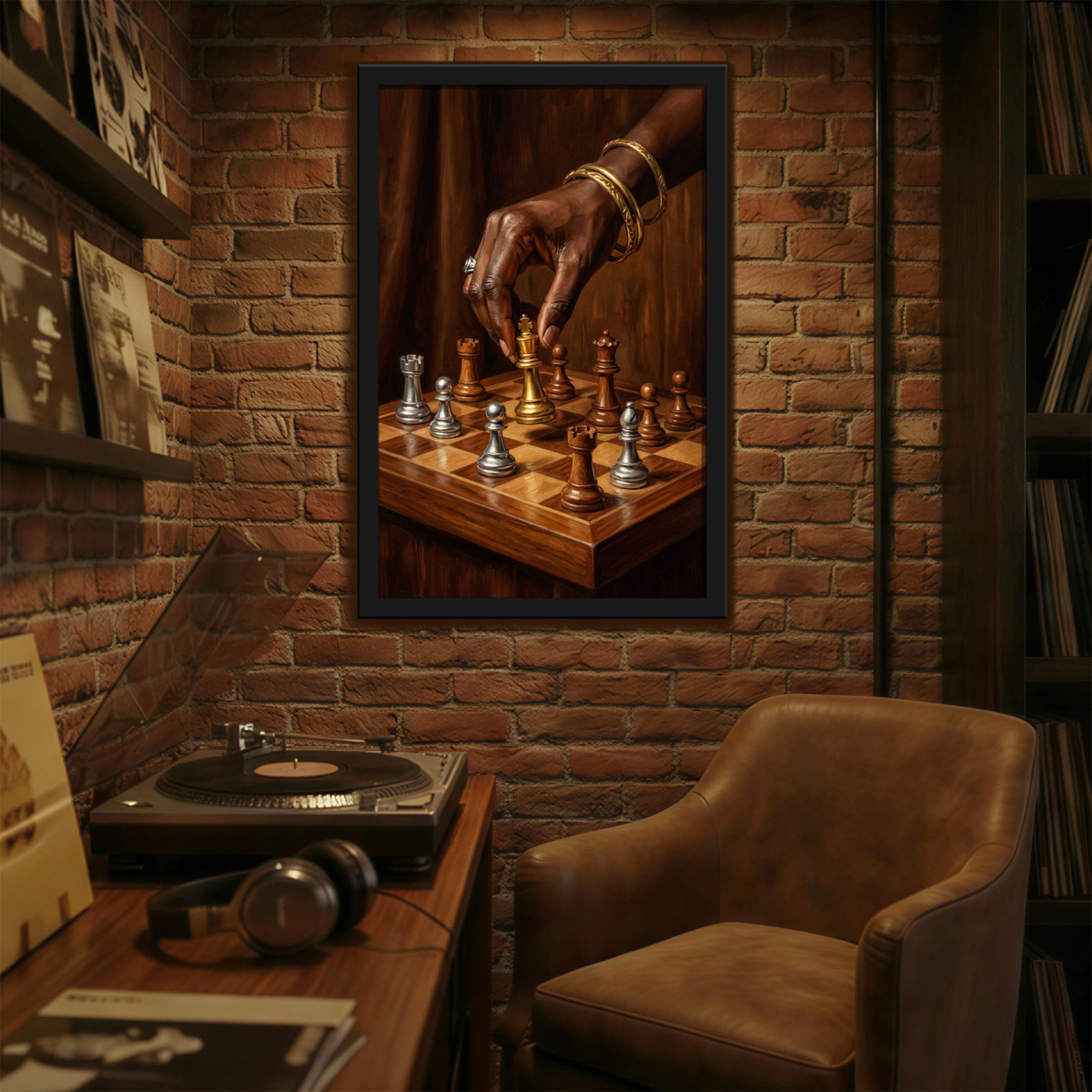 Astoria Grand Abstract Chess Board Hand Move Strategy Game Artwork ...