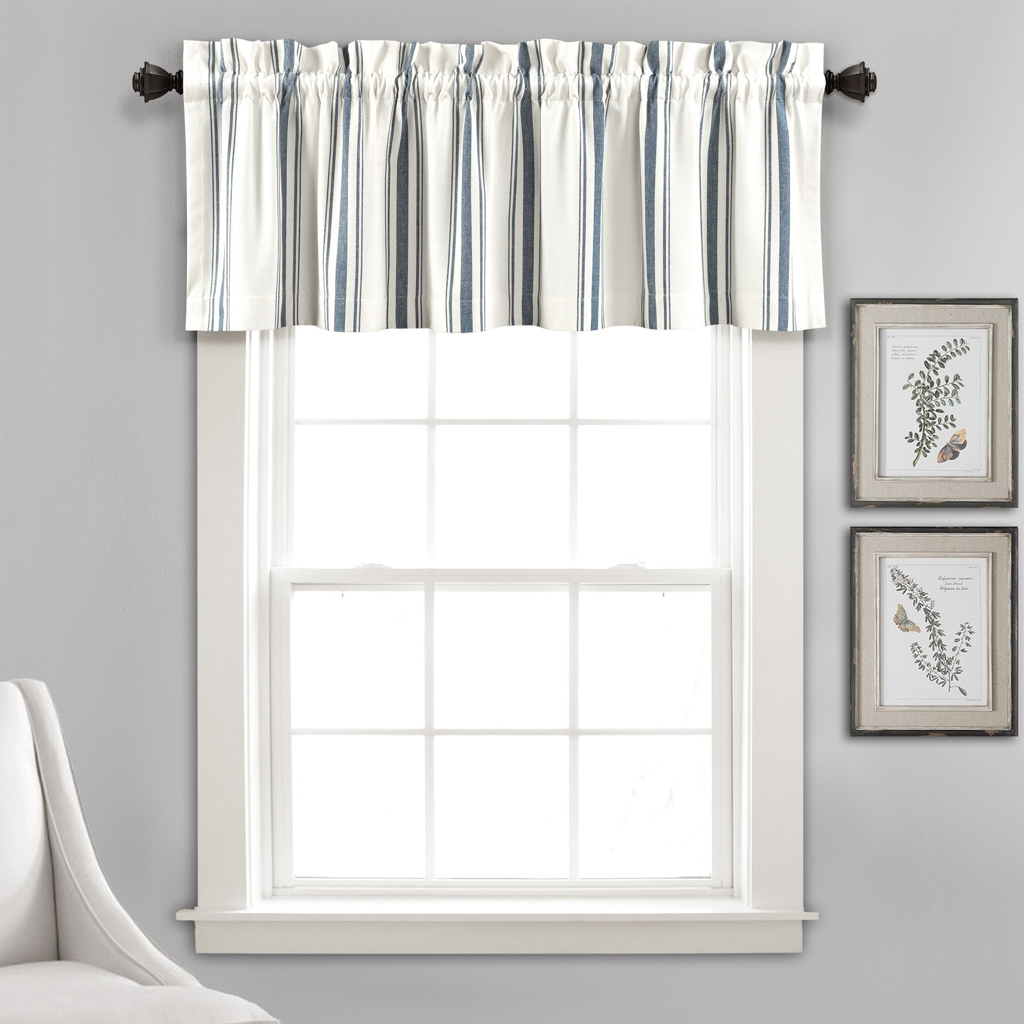 Lush Decor Striped Cotton Tailored Window Valance | Wayfair