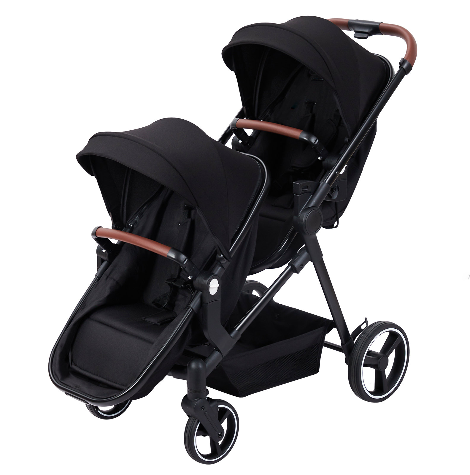 Ebern Designs Foldable Double Stroller Track Tandem Stroller For Infant ...