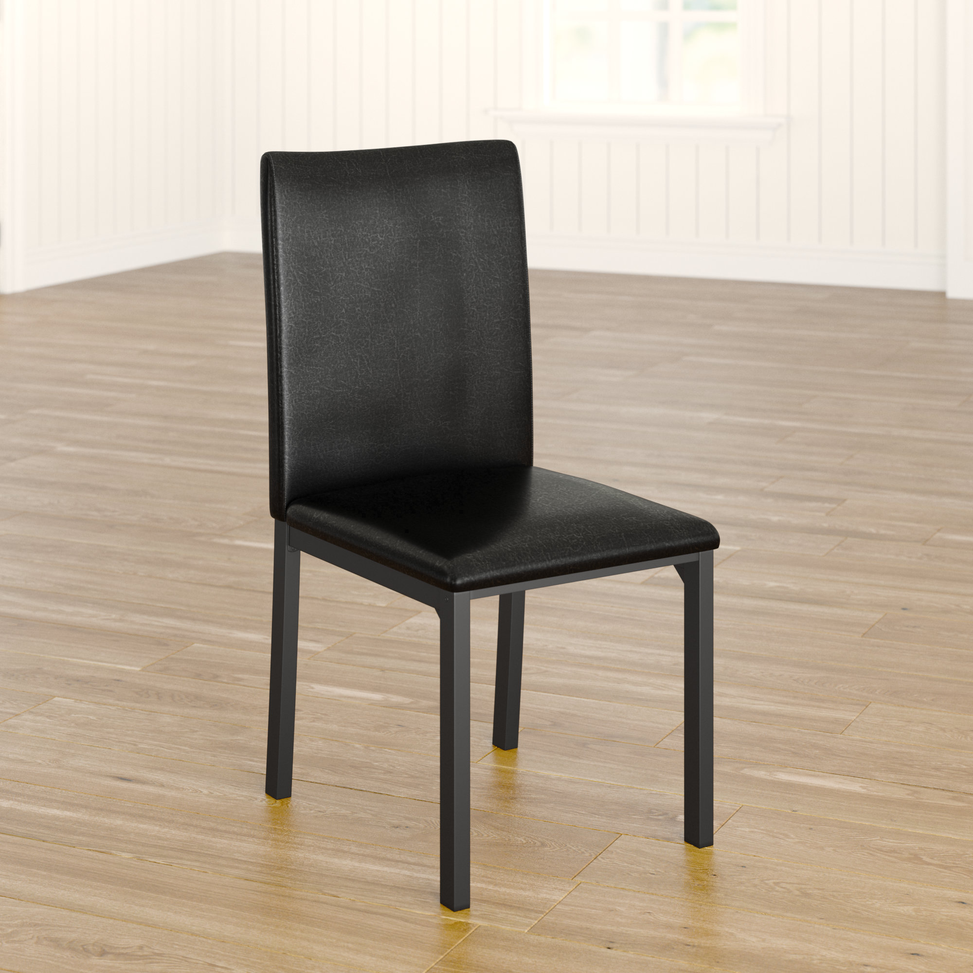 Red Barrel Studio® Nydam 18'' H Faux Leather Upholstered Metal Parsons ...