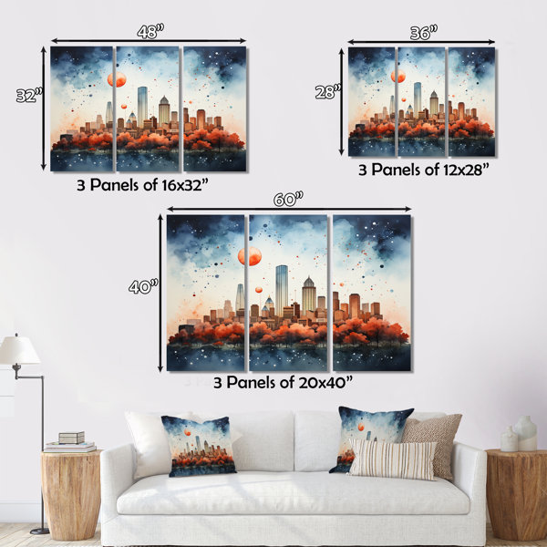 Winston Porter Cityscape Symphony - Cityscapes Wall Art Living Room Set ...