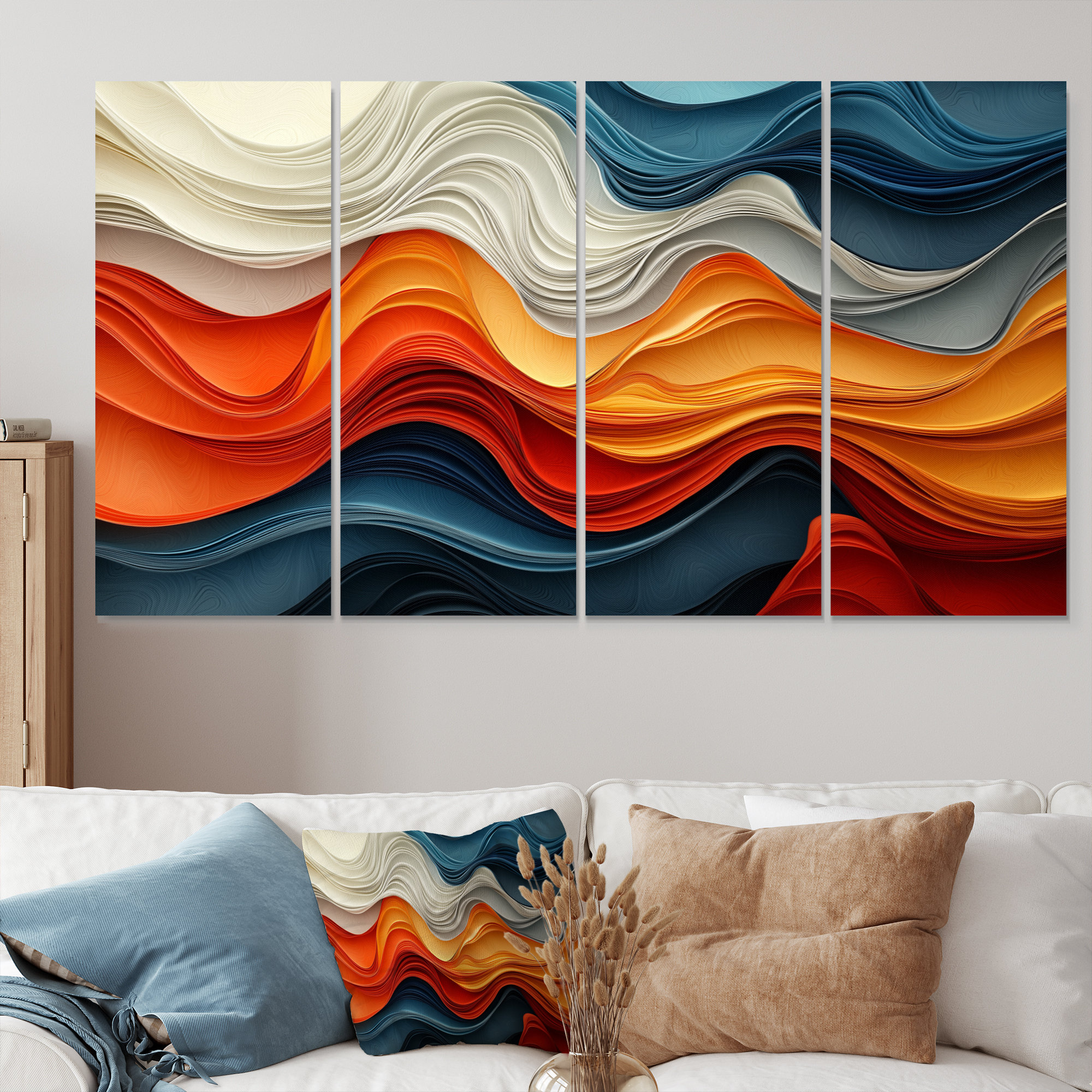 Ivy Bronx Orange And Blue Biomorphism Organic Forms III - Biomorphism ...