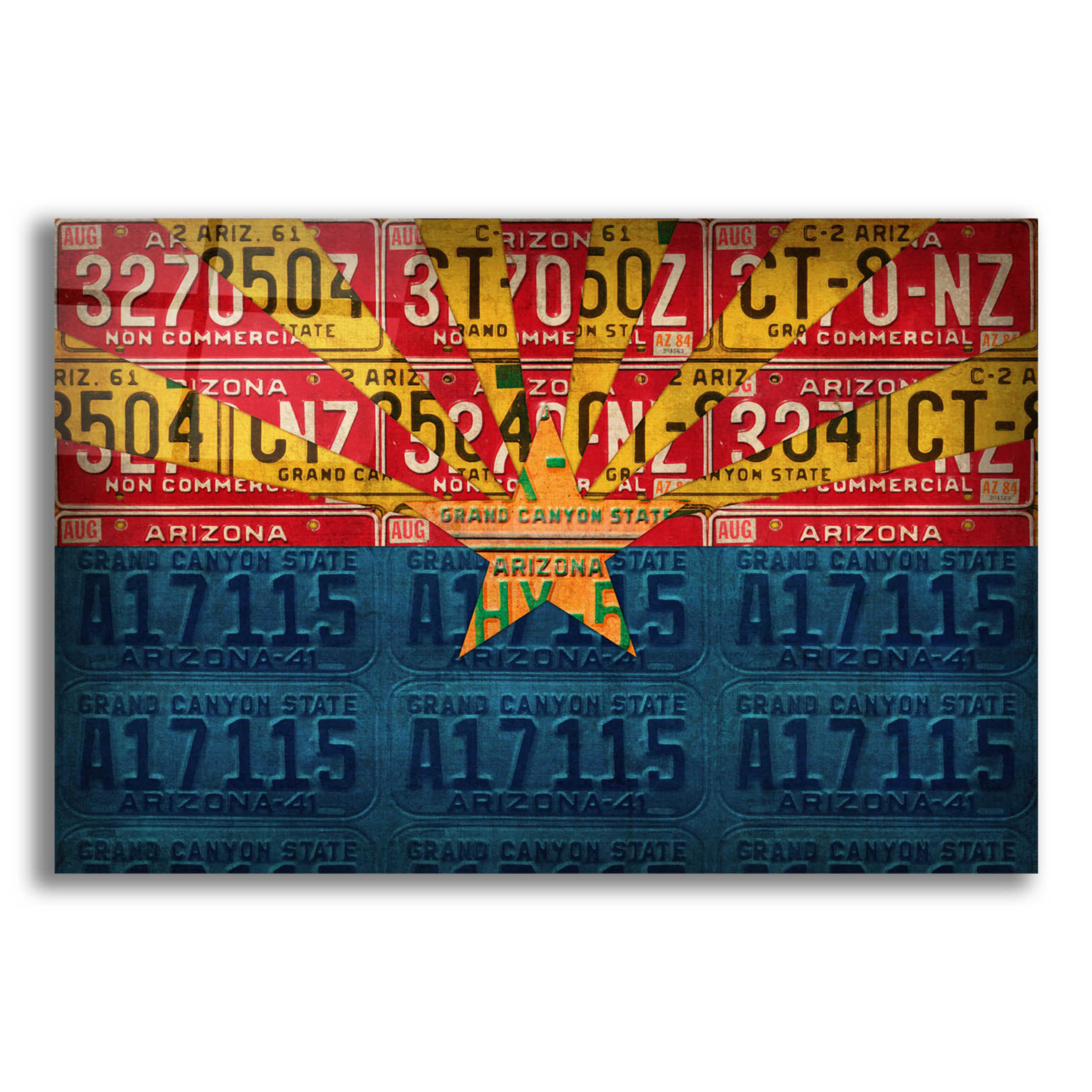 Williston Forge Arizona State Flag License Plates On Plastic / Acrylic ...