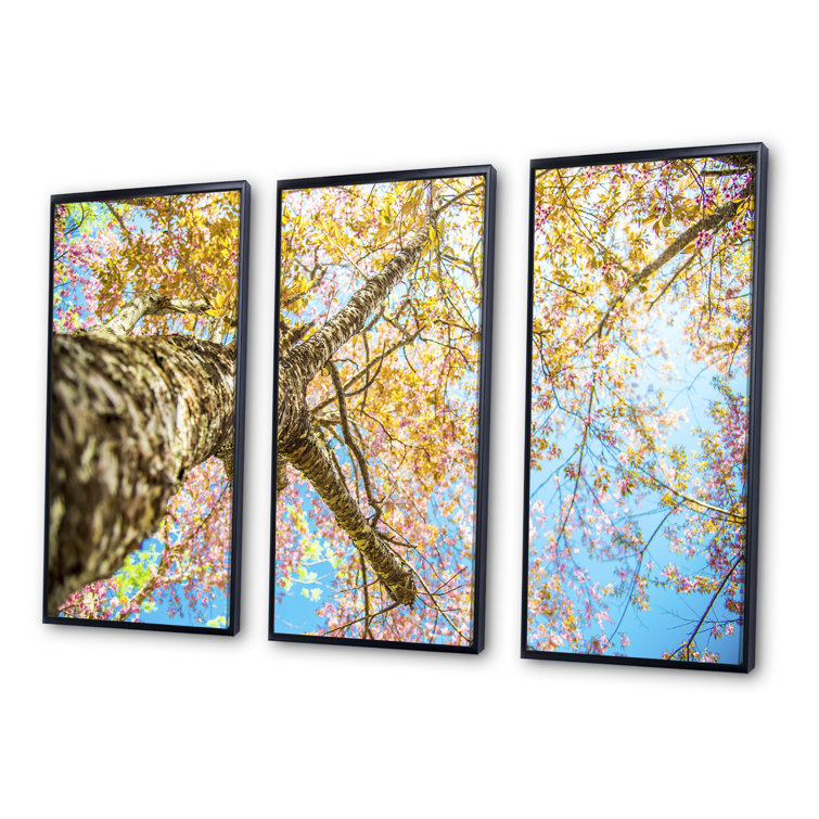 Ebern Designs Under Branch Of Yellow Cherry Tree Framed On Canvas 3 ...