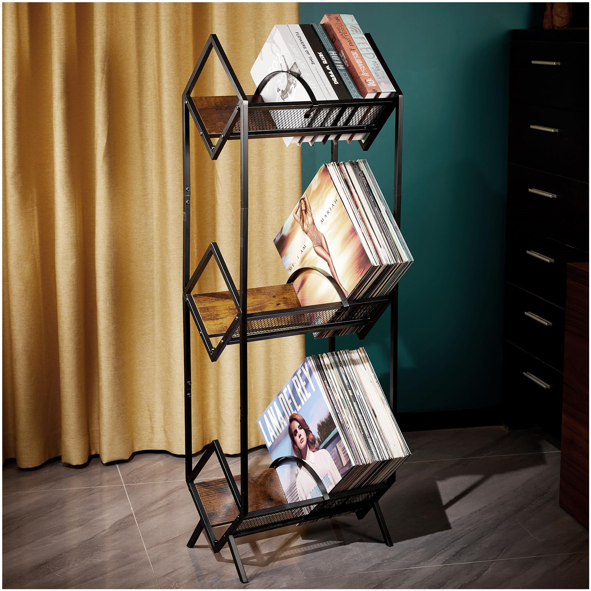 17 Stories 3-Tier Vinyl Record Storage Rack | Wayfair
