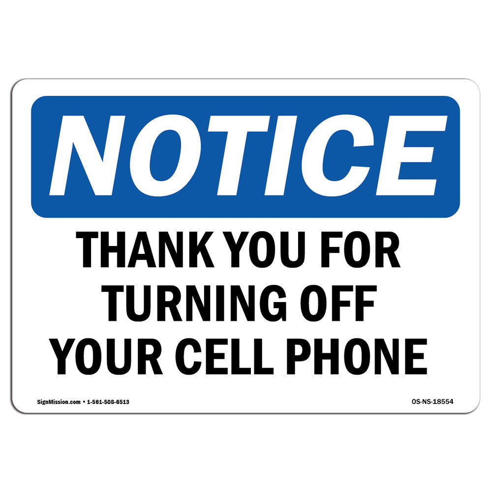 SignMission Thank You for Turning Off Your Cell Phone Sign | Wayfair