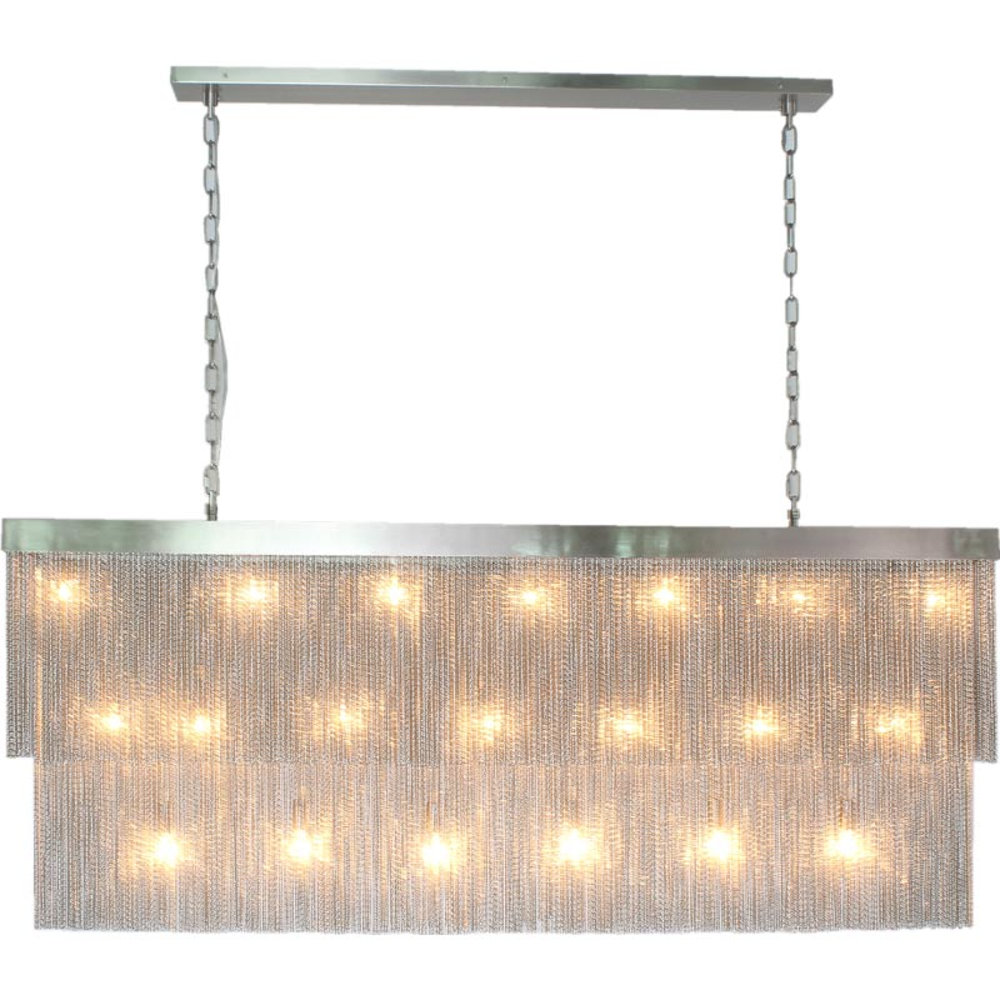 ALAN MIZRAHI LIGHTING 20 - Light Solid Metal Chain Rectangle Chandelier ...