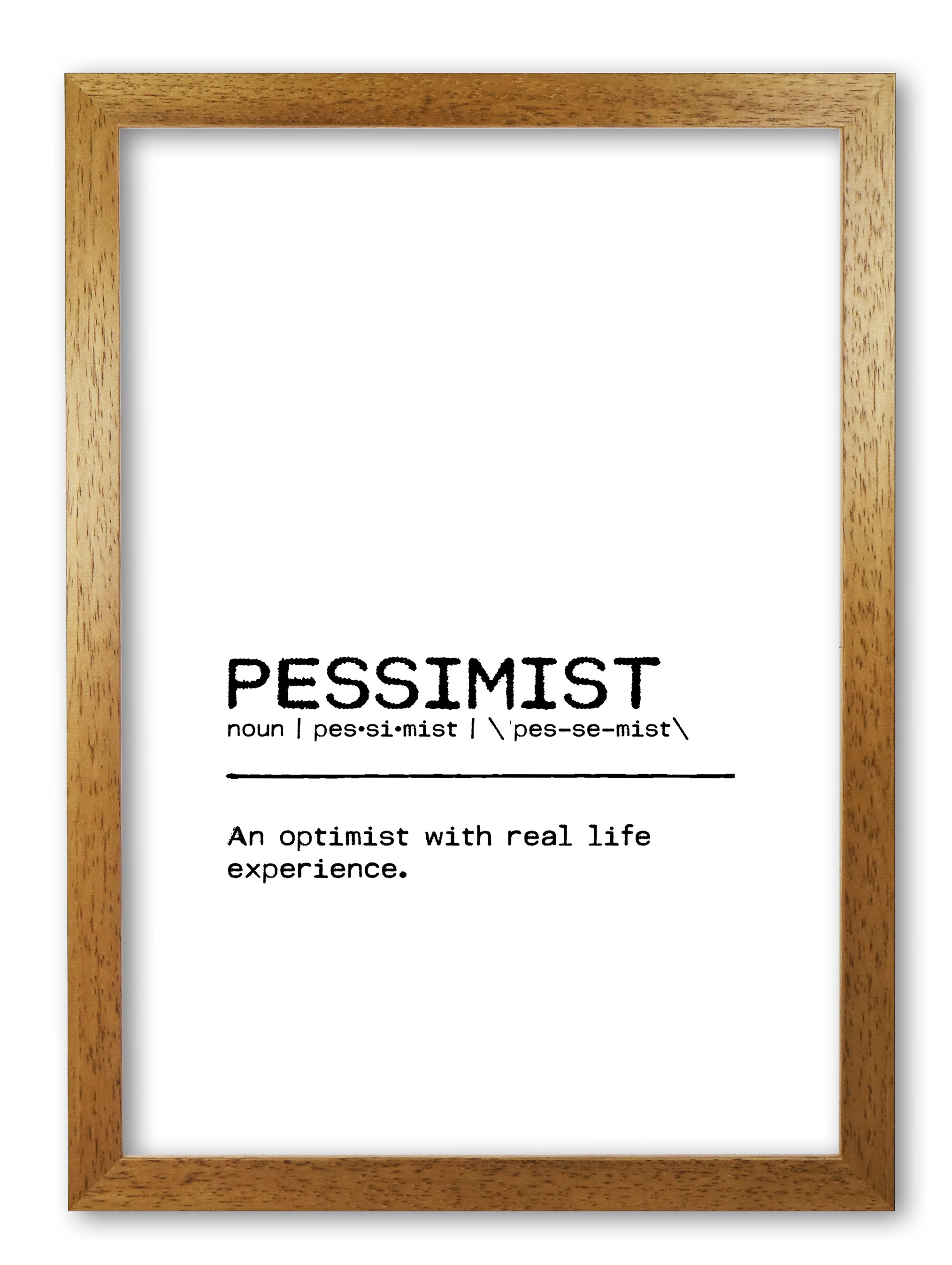 East Urban Home Definition Quote Pessimist Real Life - Typography Print ...