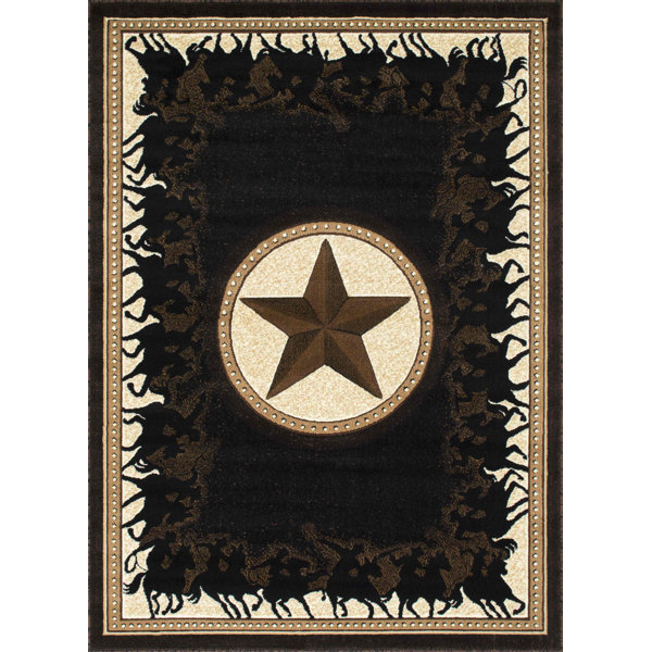 Foundry Select HR Texas Star Rug Traditional Accent Rug In Berber With ...