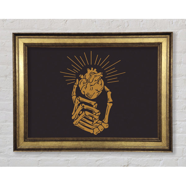 Happy Larry Skeleton Hand on Heart - Single Picture Frame Art Prints ...
