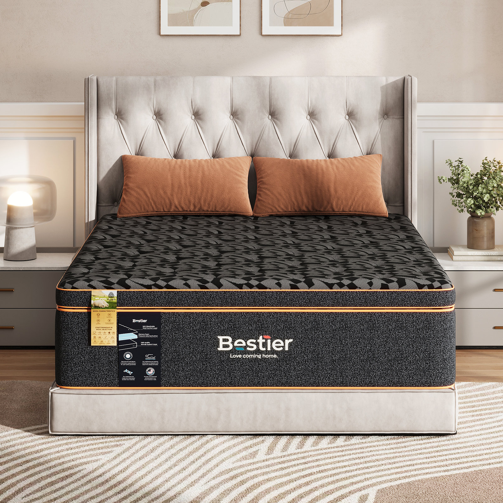 Latitude Run® Gel Memory Foam Plush Mattress with Wool Topper & Reviews ...