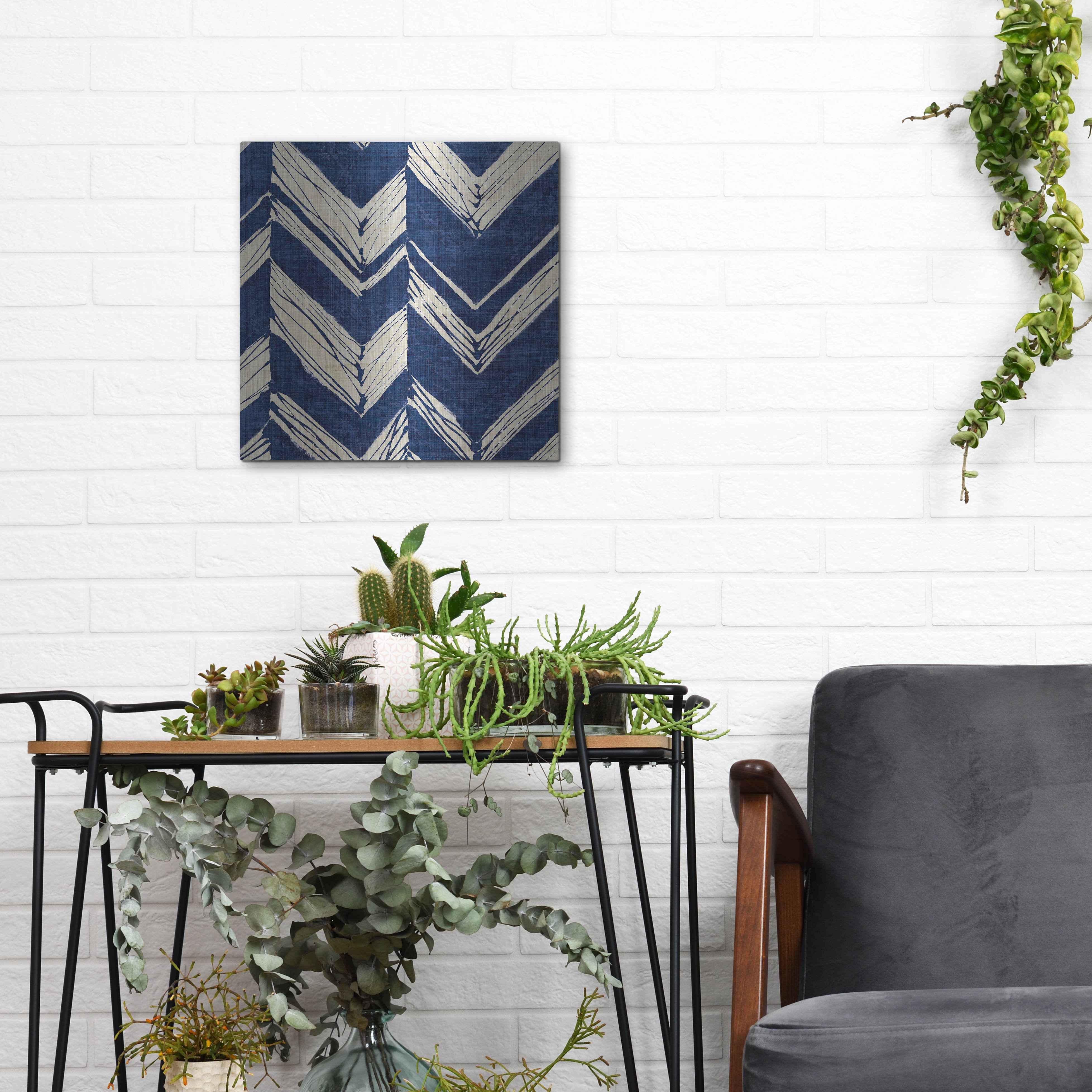 Dakota Fields 'Indigo Batik 2' by Wild Apple Portfolio Metal Wall Art ...