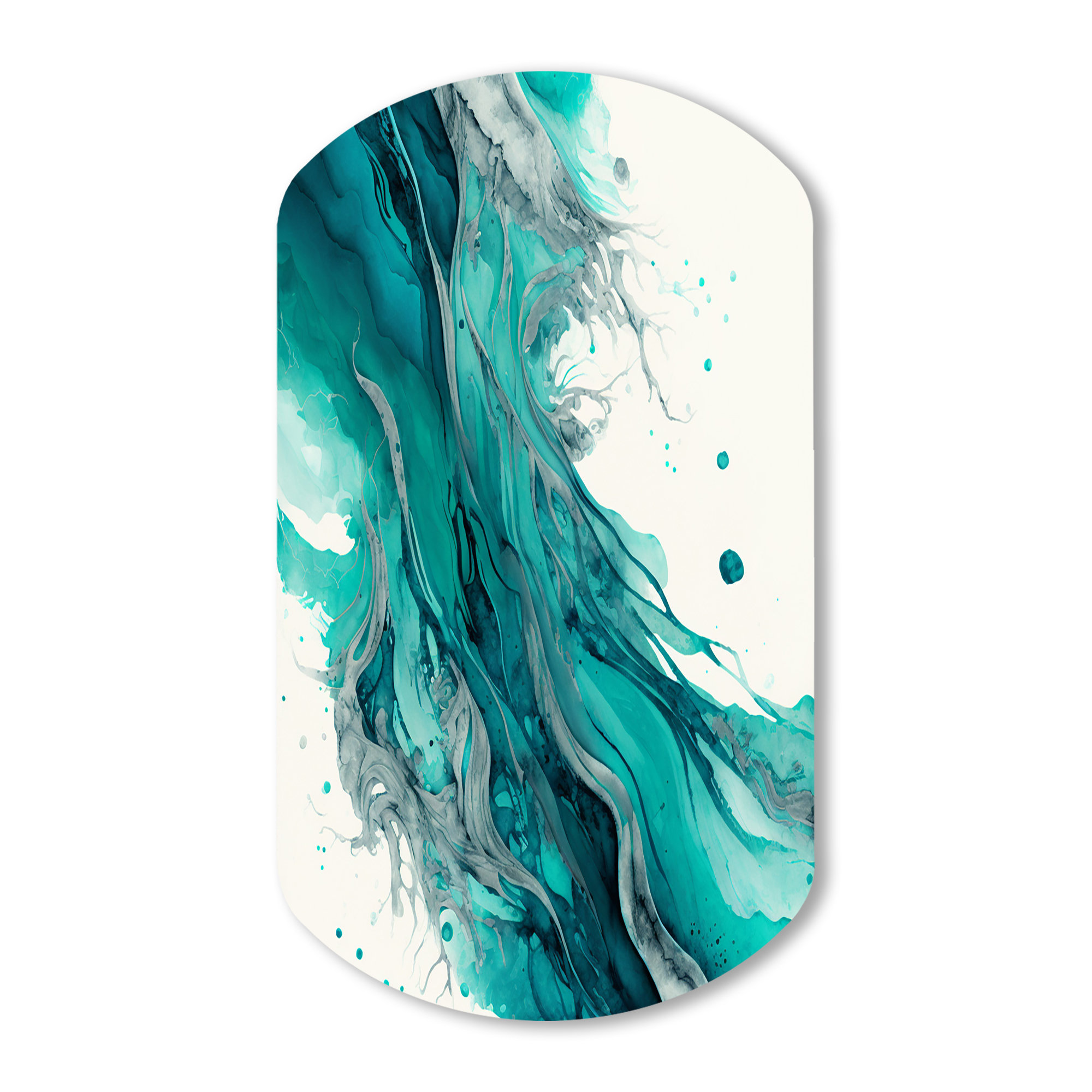 Ivy Bronx Turquoise Waves In Paradise VII - Abstract Liquid Ink ...