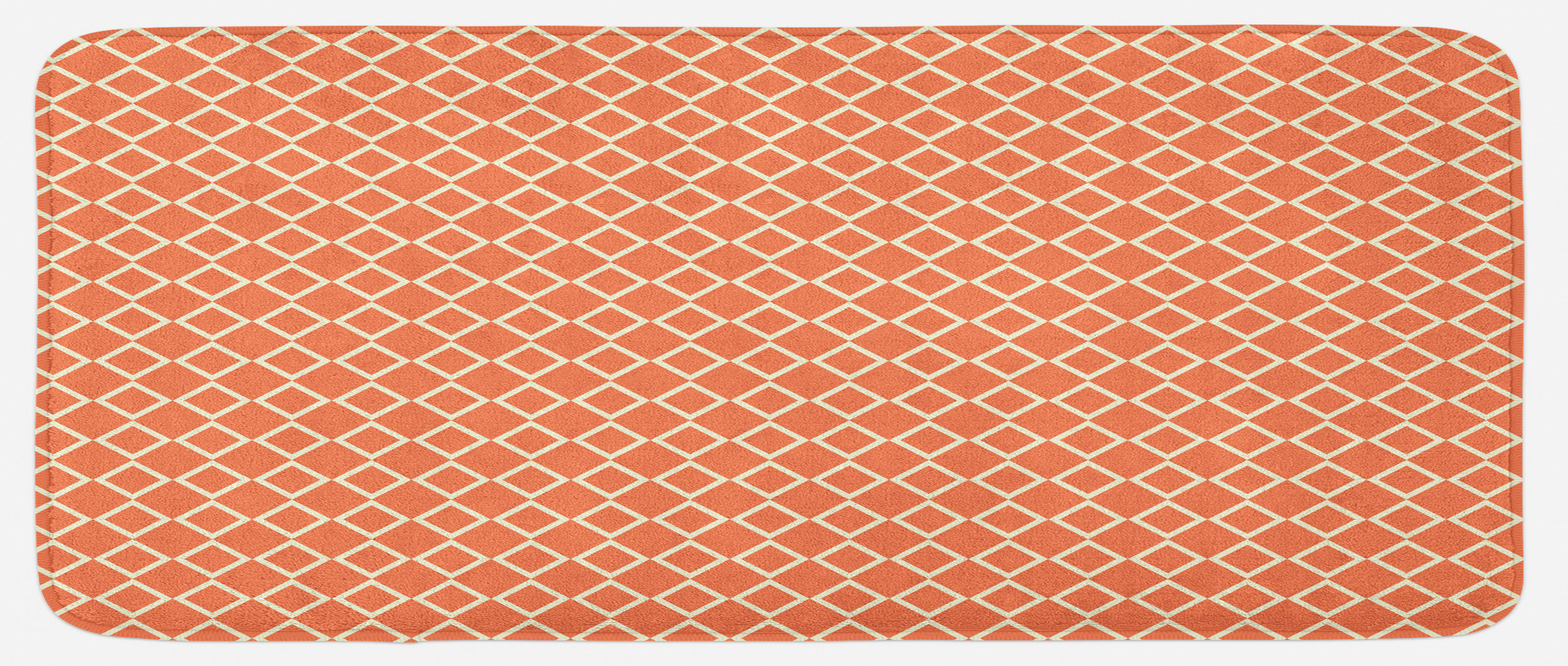 East Urban Home Diagonal Checkered Pattern With Squares On Orange ...