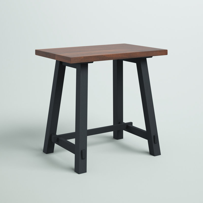 Millwood Pines Adam Rustic Industrial Solid Wood Small Desk & Reviews ...