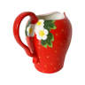 Gracie Oaks Hand Painted Strawberry Ceramic Pitchers With Handle In Red ...