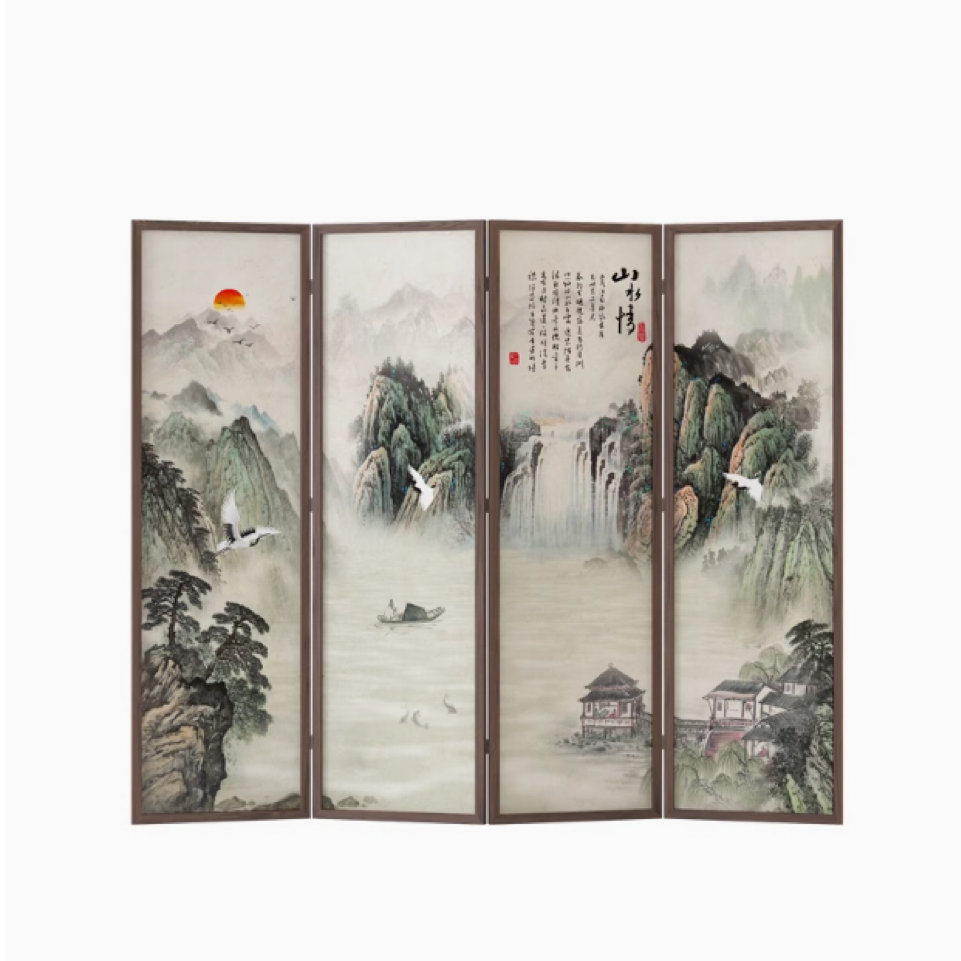 dujinlong home New Chinese Landscape Screen | Wayfair