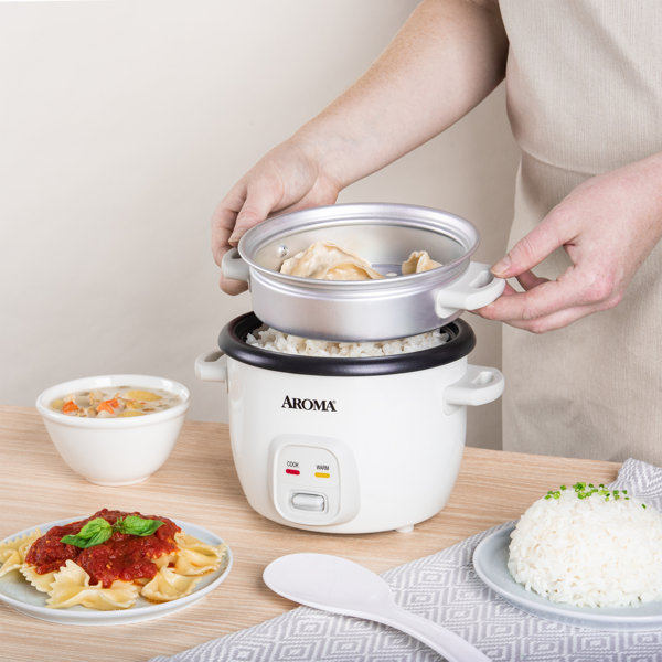AROMA Mini Rice Cooker, 2-Cup (Uncooked) / 4-Cup (Cooked), 1.5 Qt ...