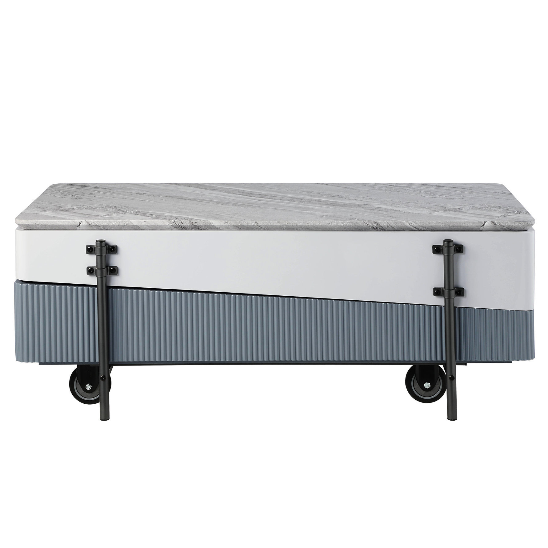 Orren Ellis Modern Grey And White Coffee Table With Raised Lift Top ...