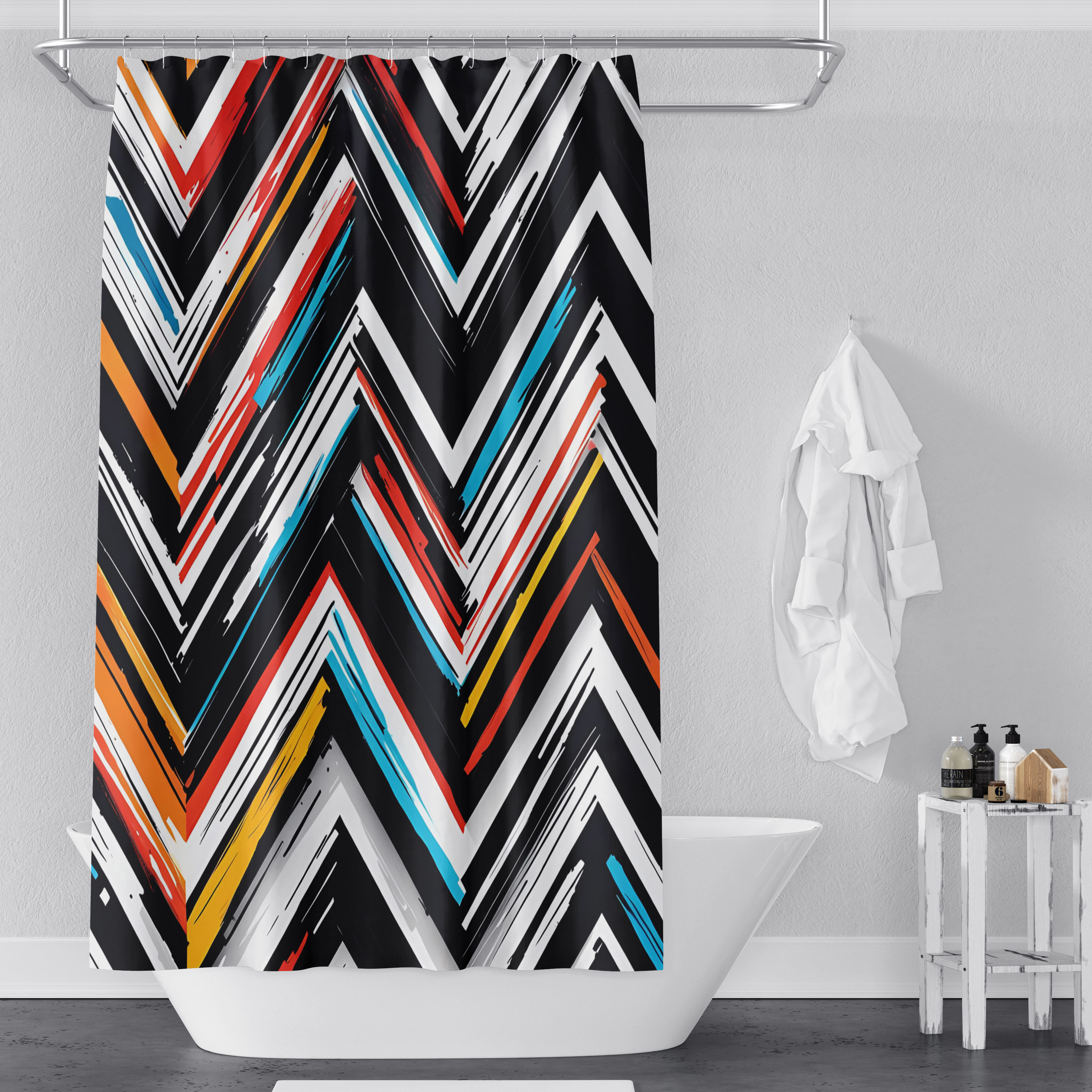 East Urban Home Doralia Chevron Shower Curtain | Wayfair